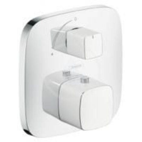 Set finition mitigeur thermostatique encastréavec robinet d'arrêt blc ...