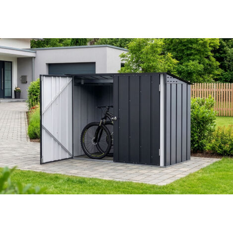 Garage à vélo DURAMAX 2x1 m Gris 203 x 100,9 cm