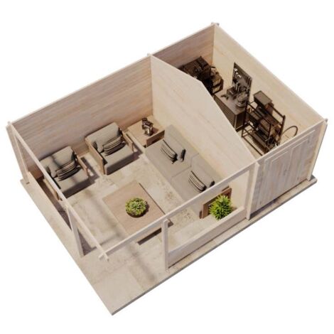 Abri de jardin pentagonal Maik-40 avec extension Naturel , 40 mm ...