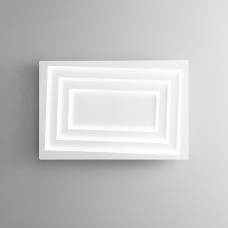 "Plafoniera LED HYPNOTIC bianca 55W con interruttore CCT 60X40 cm."