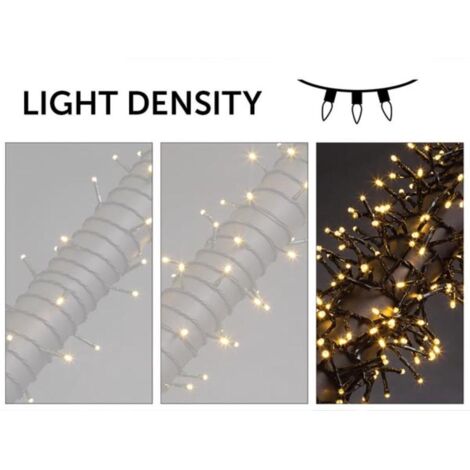 Kuma LED - 12 m - 1020 LEDs - color blanco cálido - cable negro ...