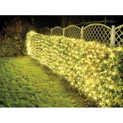 Spika LED - 2 x 2 m - 144 LEDs - color blanco cálido - cable negro - 36 V