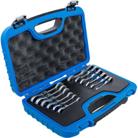 Juego de llaves combinadas con carraca corto angulable 8 - 19 mm 12 piezas