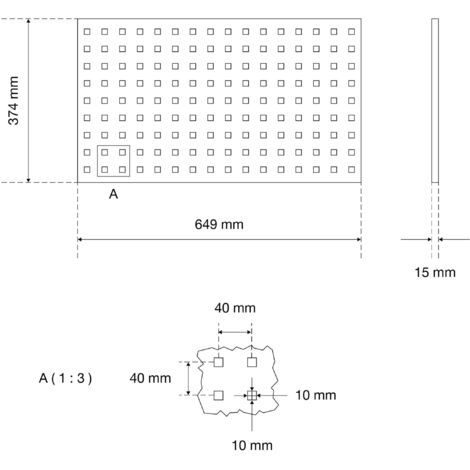 Panel perforado versión estándar para sistema de módulos de pared