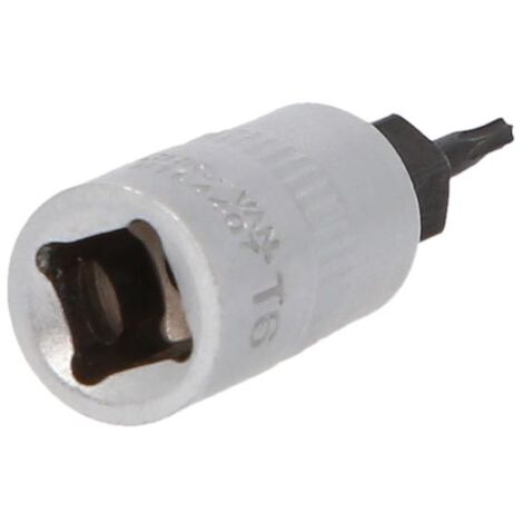 1/4" Llave de vaso con punta para tornillos Torx, T6
