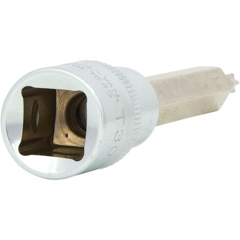 1/2" Llave de vaso con punta para tornillos Torx CHROMEplus, larga, T30
