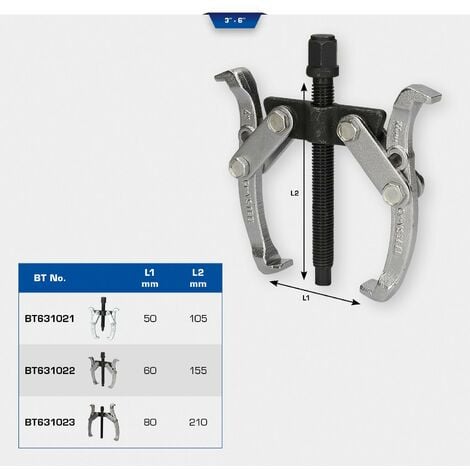 Extractor universal de 2 garras, 4"