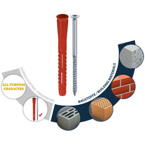 Taco largo universal Constructor XL 10x135 mm + tornillo