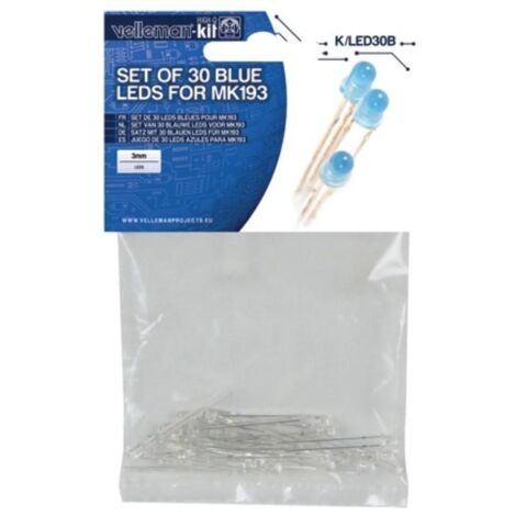 SET LED BLU 3mm - 30 PZ - 3,2V