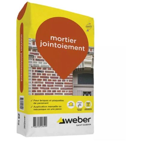 Weber Saint Gobain – Mortier de jointoiement blanc 25 kg – Pour briques ...