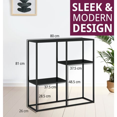 Hallowood Furniture Black Metal Display Unit, Modern Minimalist ...