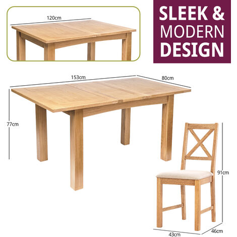 Hallowood Furniture Camberley Oak Butterfly Extendable Dining Table and ...