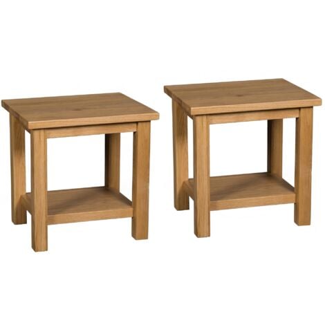Hallowood Furniture Waverly Oak Small Table, Light Oak Side Table Set ...