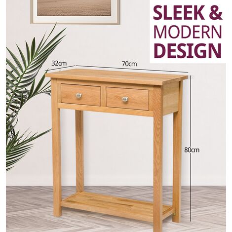 Hallowood Furniture Waverly Oak Wide Console Table with 2 Drawers for ...