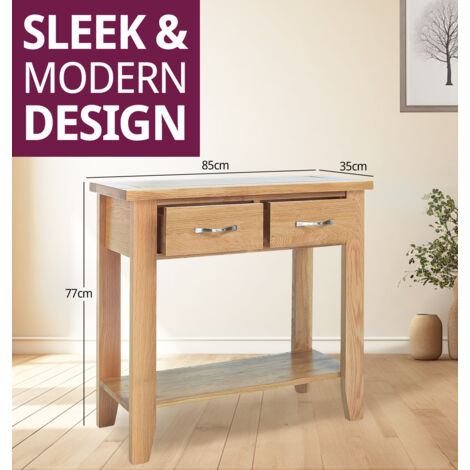 Hallowood Furniture Camberley Oak Small Console Table with 2 Drawers ...