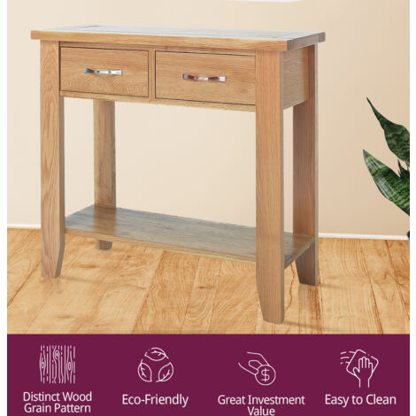 Hallowood Furniture Camberley Oak Small Console Table with 2 Drawers ...