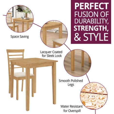 Hallowood Furniture Ledbury Small Dining Table and Chairs Set 2, Space ...