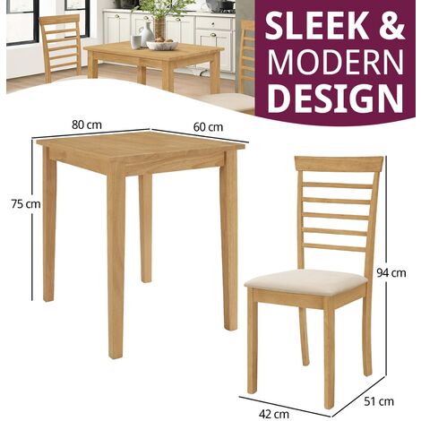 Hallowood Furniture Ledbury Small Dining Table and Chairs Set 2, Space ...