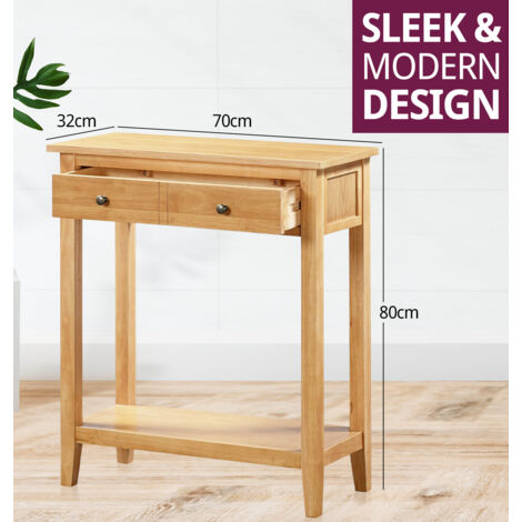 Hallowood Furniture Aston Oak Wide Console Table with One Large Drawer ...