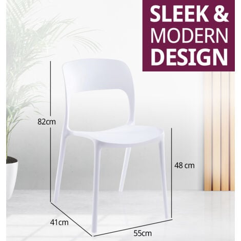 Hallowood Furniture Stoker Stackable Plastic Dining Chairs Set of 4 in ...