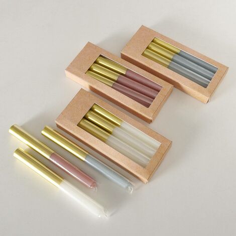 Bunte Kerzen mit goldener Verzierung, 4er-Set