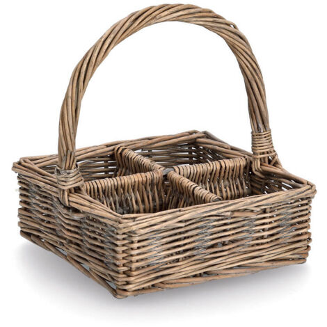 Geflochtener Korb mit Fächern, 20 x 20 cm