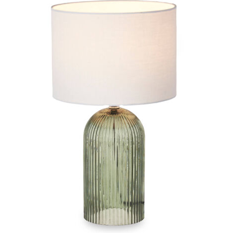 Tischlampe aus geriffeltem Glas LINES, Ø 25 cm