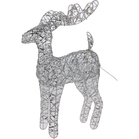 Rentier aus Holz, LED-Figur 40 cm