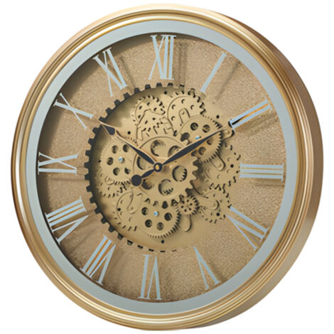 Grosse Wanduhr Mit Sichtbarem Uhrwerk