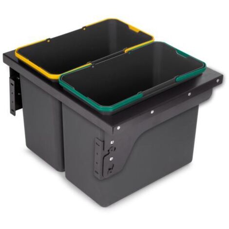 Emuca Bac de tri sélectif pour montage latéral sur meuble de cuisine ...