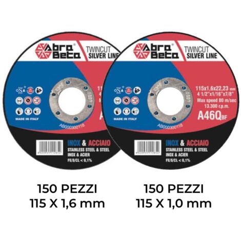 Abrabeta Box Misto Dischi da taglio 300Pz 115mm A46Q