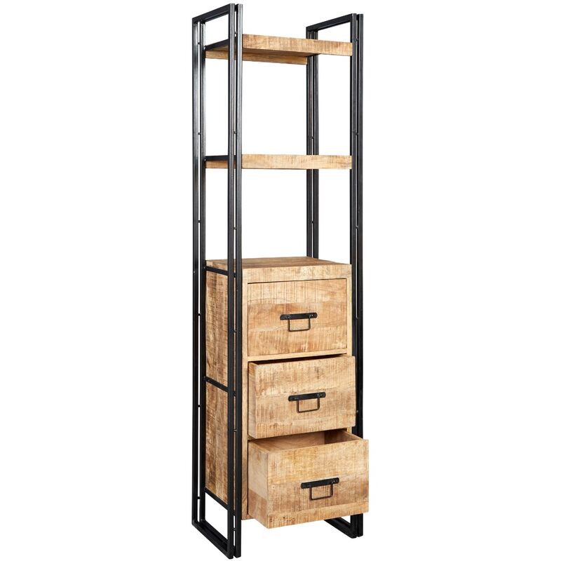 Narrow bookcase with drawers store