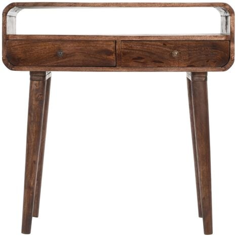 Franklin Dark Mango Wood Console Table with 2 Drawers