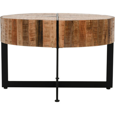 Merlin Mango Wooden Coffee Table With Metal Legs