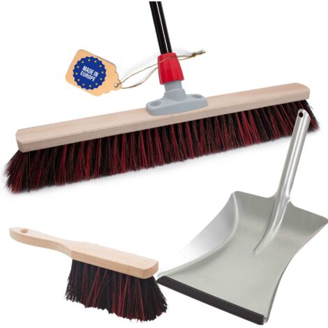 Novaliv Besen Besenkopf mit Stiel und Handfeger mit Kehrschaufel Besen ...