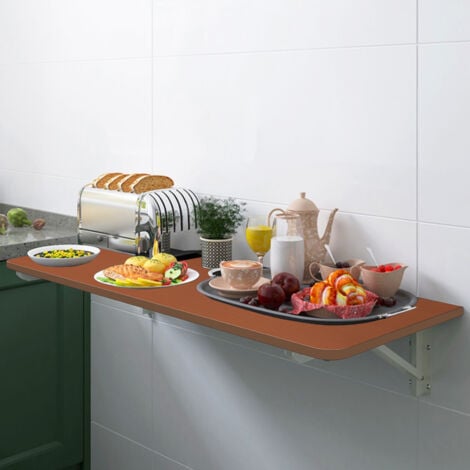 Table murale carrée rabattable en bois massif 30x60cm, Table rabattable ...