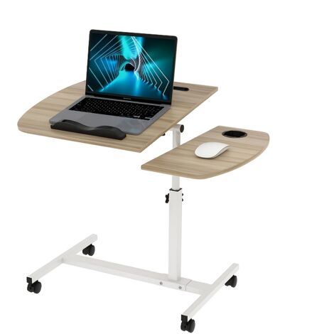 Table PC Portable Réglable avec Porte-Gobelet & Fente - Plateau Bois ...