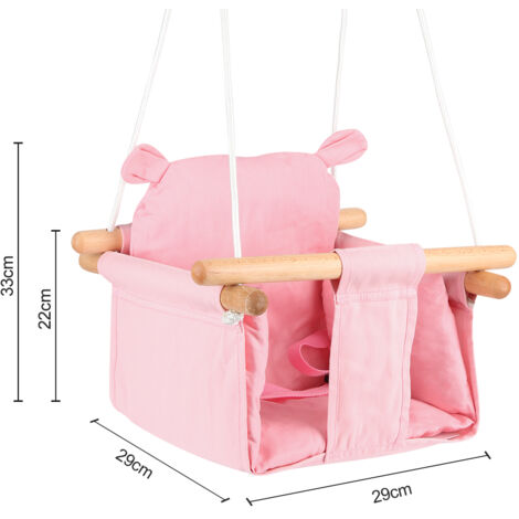 Balancelle Enfant avec Siège en Tissu Doux et Cadre en Bois ...