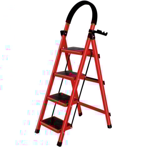 Escabeau 4 marches-Pliant avec Pédale Antidérapante-150KG Échelle ...