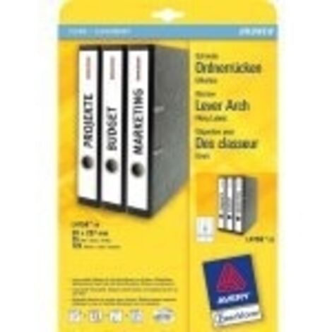 Avery Border Binder Labels, White 38 x 297mm (25)