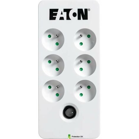 Eaton PB6F limitador de tensión 6 salidas AC 220 - 250 V Negro, Blanco 1,5 m