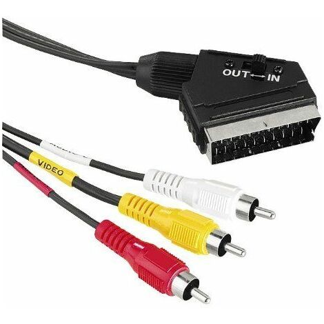 Hama Video Connecting Cable Scart Male Plug - 3 RCA Male Plugs, 1.5 m