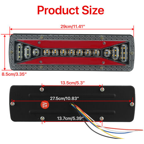 2x 12V 37LED Flowing Rear Tail Light Turn Signal Brake Reverse Lamp For ...