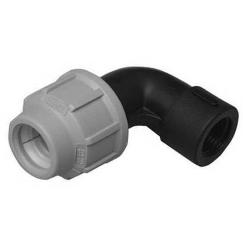 RACCORDO GOMITO COMPRESSIONE TUBO POLIETILENE FEMMINA IRRIGAZIONE ...