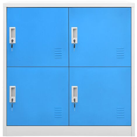 Mayfair Locker Cabinet Light Grey and Blue 90x45x92.5 cm Steel