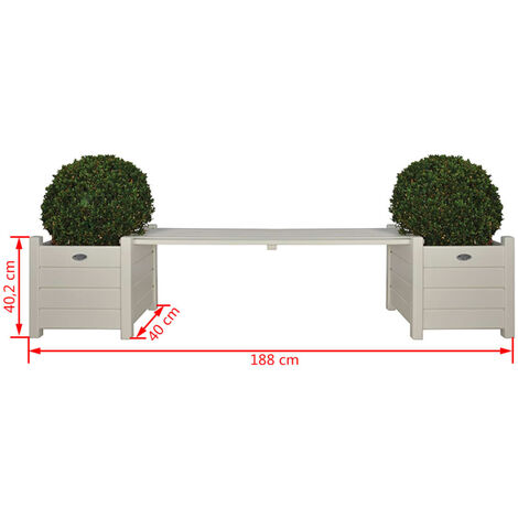 Esschert Design Planters with Bridge Bench White CF33W