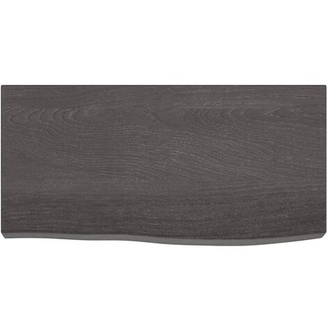 Mayfair Wall Shelf Dark Grey 60x30x6 cm Treated Solid Wood Oak