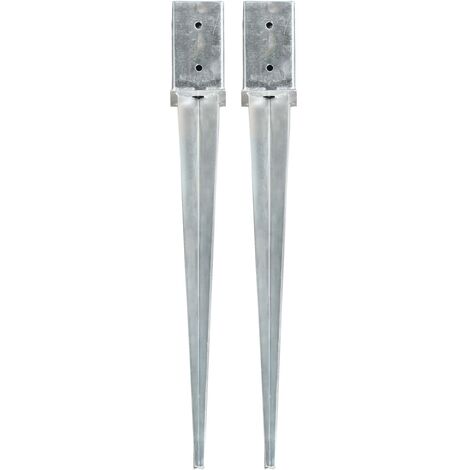Royalton Ground Spikes 2 pcs Silver 8x8x76 cm Galvanised Steel