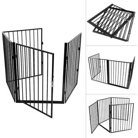 Barrière de Protection pour Cheminée - 240 x 76 cm - Avec Porte d'Accès ...