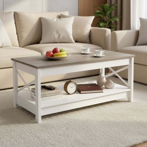 Table de salon, table basse style campagnard, table de salon avec ...